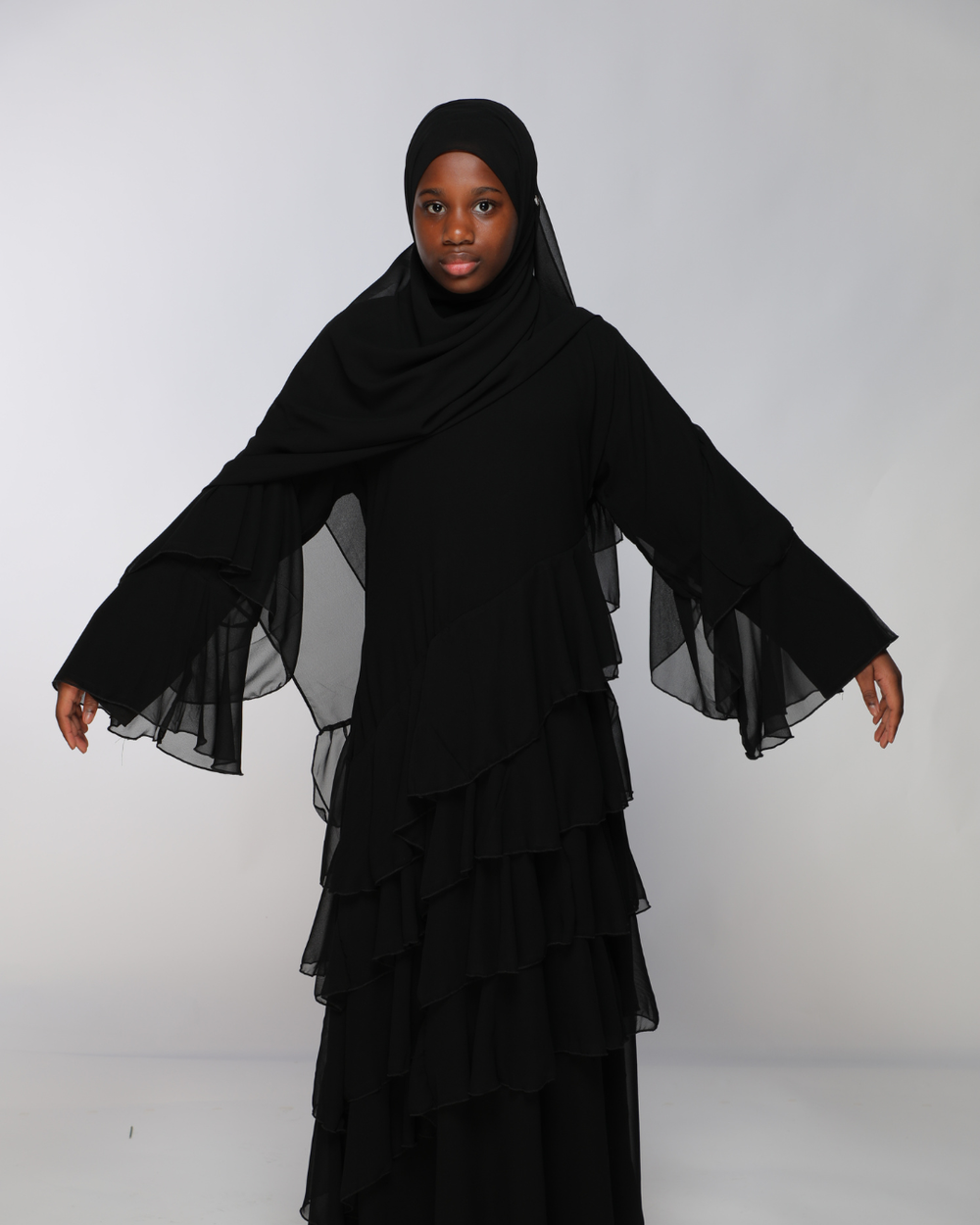 Kira Chiffon Maxi Dress with Hijab – covermecutee