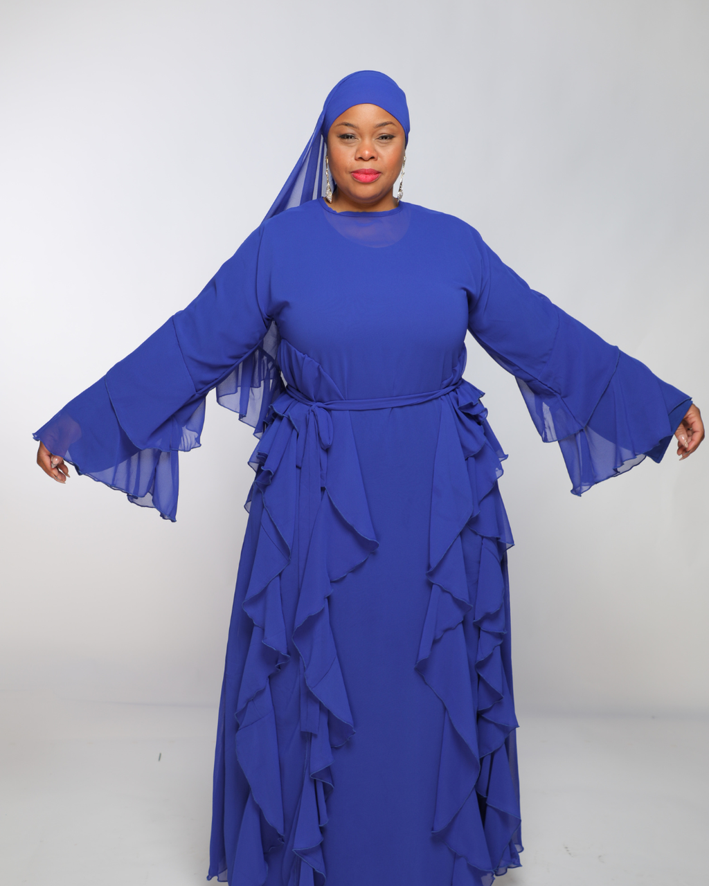 Mira Chiffon Maxi Dress with Hijab – covermecutee